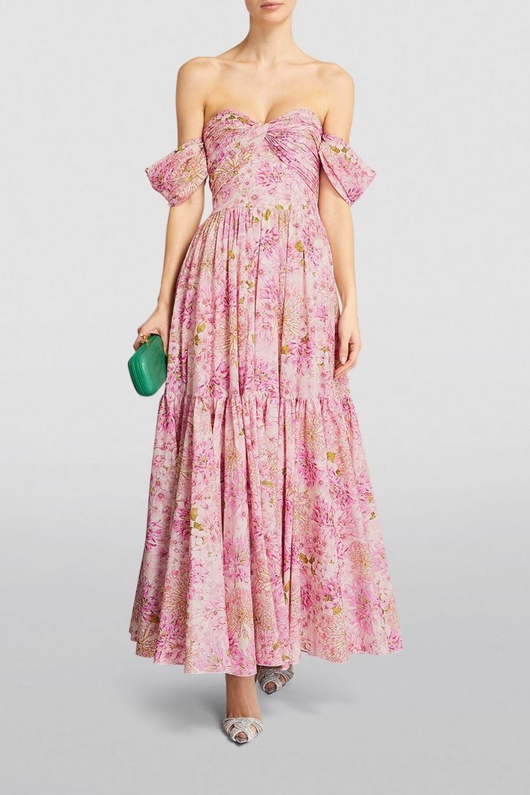 Casey - Geplooide Midi Dress met print – Haarlemo